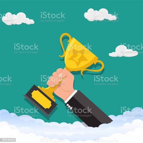 사업가 손 금 트로피 컵을 들고 우승자 트로피 수상입니다 우승자 개념입니다 3에 대한 스톡 벡터 아트 및 기타 이미지 3 상 1 Istock