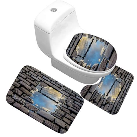 Badu Bg Комплект постелки за баня Zeegle 3d Stone Memory Foam 3pcs Противоплъзгащи се подови