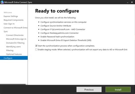 Install And Configure Microsoft Entra Connect Thesleepyadmins