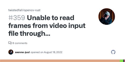 Unable To Read Frames From Video Input File Through Opencvvideioiovideocapture · Issue 359