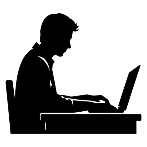 Outline Computer Illustration Technology Adult Vector Black Color In