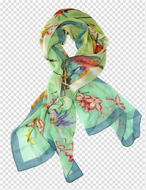 Blue Flower Scarf Chiffon Silk Shawl Art Silk Fashion Clothing