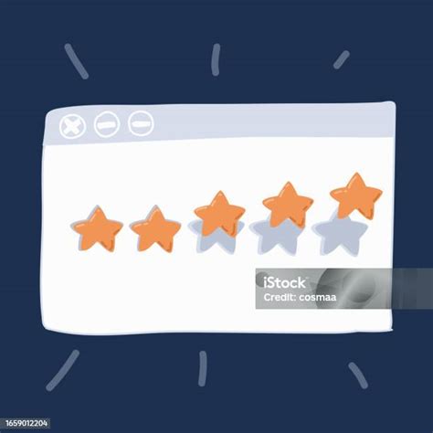 고객 리뷰 만족도 피드백 별 다섯 개 등급 리뷰 로고 디자인의 벡터 그림 웹 브라우저에서 최고 순위 서비스 품질 만족도 5 점수