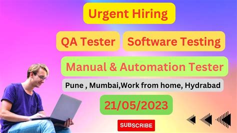 Software Testing Job Qa Jobs Manual Testing Job Automation Testing Job 21 May 2023 Vacancy