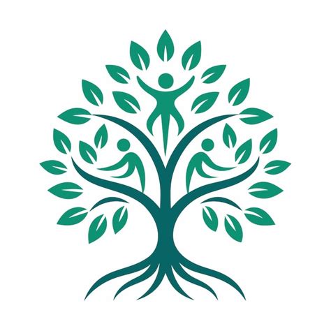 Концепция дизайна логотипа семейного дерева Премиум Ai