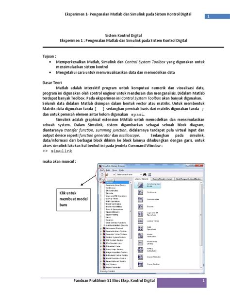 Bab 1 Pengenalan Simulink Dan Matlab Sikon Pdf Pdf