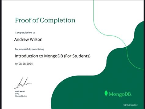 Andrew Wilson On Linkedin Mongodb Certification Datamanagement