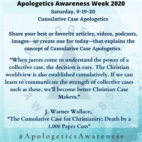 Apologetics Awareness Today For Apologeticawareness Week Take A