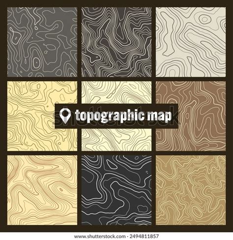 Topographic Map Contour Lines Geographic Terrain Stock Vector Royalty Free 2494811857