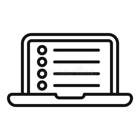 Laptop Record Keeping Icon Outline Vector System Account Stock Vector Illustration Of Invoice