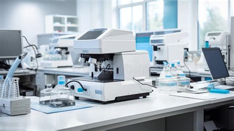 advanced laboratory equipment showcasing high tech innovation with graphs and formulas on