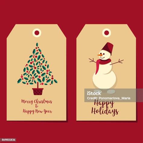 두 만화 스타일 메리 크리스마스와 새 해 복 많이 받으세요 포스터 디자인 크리스마스 기호 및 서 예의 벡터 집합입니다 계절에 대한 스톡 벡터 아트 및 기타 이미지 Istock
