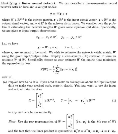 Solved Identifying A Linear Neural Network We Can Describe