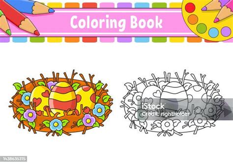 아이들을위한 색칠하기 책 만화 캐릭터 벡터 그림입니다 블랙 컨투어 실루엣 부활절 테마 흰색 배경에 격리 귀여운에 대한 스톡 벡터 아트 및 기타 이미지 Istock