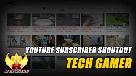 Youtube Subscriber Shoutout ★ Tech Gamer Kabalyero • Gamer Streamer