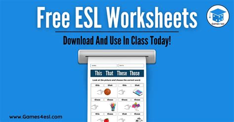ESL Worksheets Free Worksheets For Teaching English Games4esl Worksheets Library