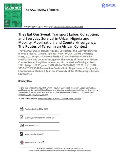 They Eat Our Sweat Transport Labor Corruption And Everyday Survival