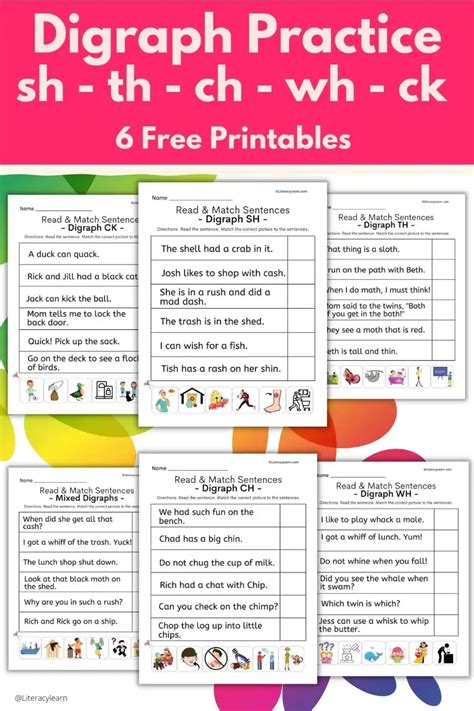 Digraph Sentences Worksheets Free Printables Literacy Learn Digraph Digraphs Worksheets