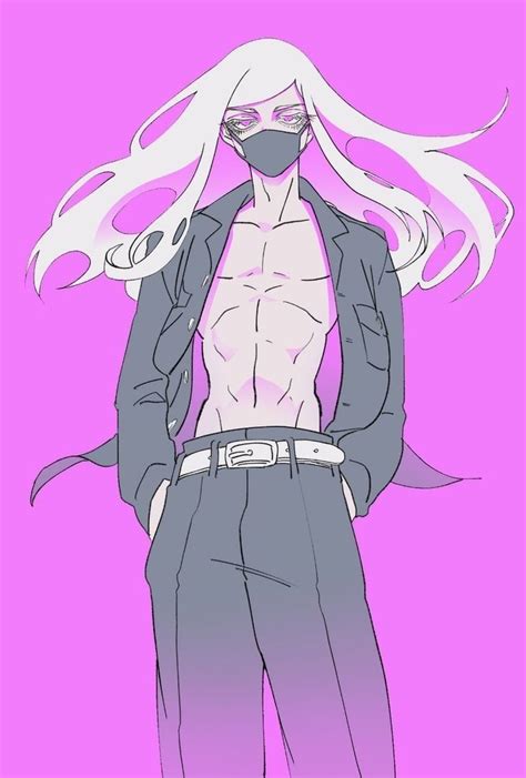 Anime Character With Long White Hair And Black Jacket Bonten Fanart