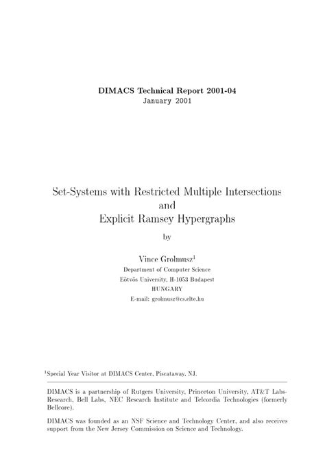 Pdf Set Systems With Restricted Multiple Intersections And Explicit
