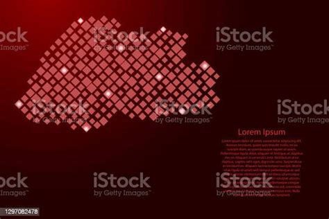다양한 크기의 붉은 패턴 마름모와 빛나는 우주 별 격자에서 부탄지도 벡터 그림입니다 0명에 대한 스톡 벡터 아트 및 기타 이미지 0명 개념 개념과 주제 Istock
