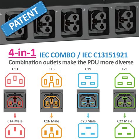 8 C13 C15 C19 C21 Combo Sockets Touch Screen Smart Pdu Intelligent Pdu Remote Monitoring Pdu