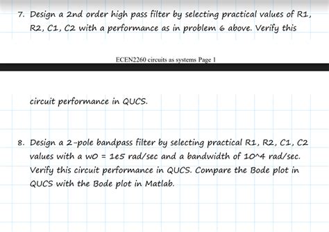 Solved 6 Using Matlab Plot The Bode Plot For A Second