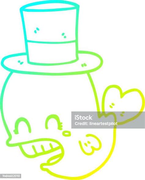 모자를 쓴 만화 고래의 차가운 그라데이션 선 그리기 고래에 대한 스톡 벡터 아트 및 기타 이미지 고래 귀여운 그라데이션