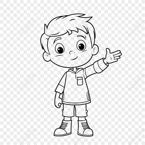 Página Para Colorear De Pie Dibujo Para Colorear De Un Niño De Pie Y