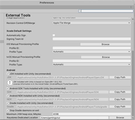Unable To Locate A Java Runtime Android Build Export Unity Engine