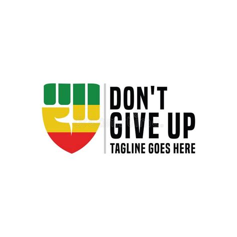 Never Give Up Logo Design Vector Motivation Stock Vector Illustration