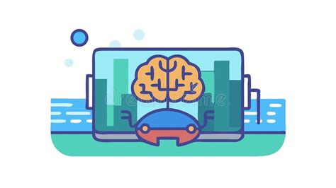 Brain With Brain Scan Icon Vector Neuroscience Health Vector Design Generative Ai Stock