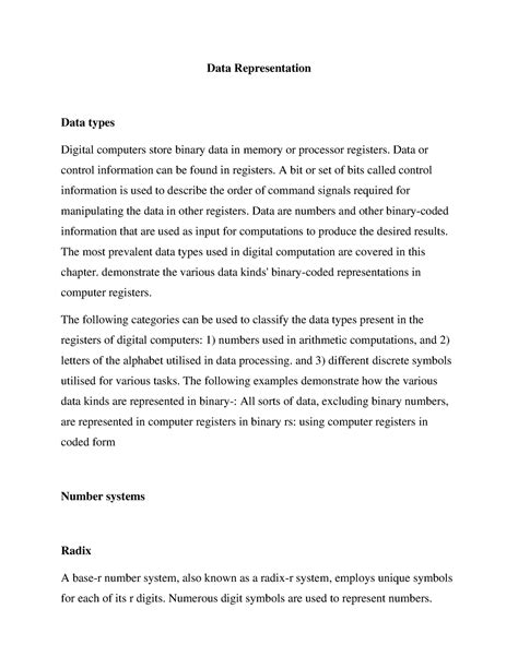 Data Representation Data Types Data Representation Data Types Digital Computers Store Binary