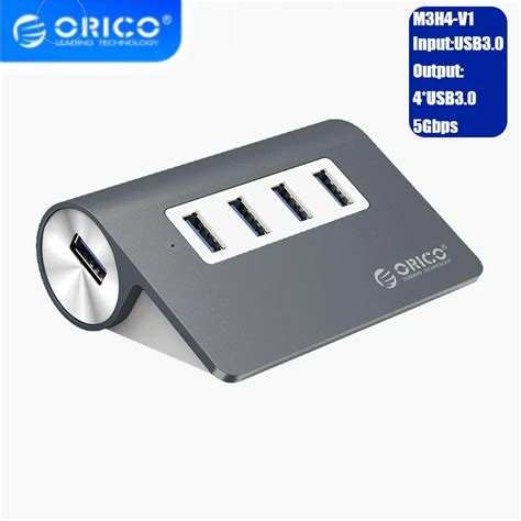 Orico 알루미늄 Usb 허브 4 포트 Usb 30 허브 고속 미니 스플리터 노트북 Pc 컴퓨터용 휴대용 허브 1m