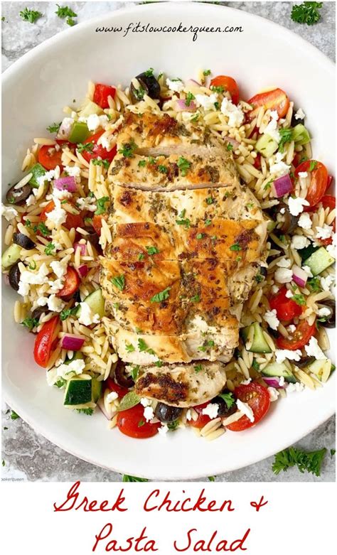Greek Chicken And Pasta Salad Recette