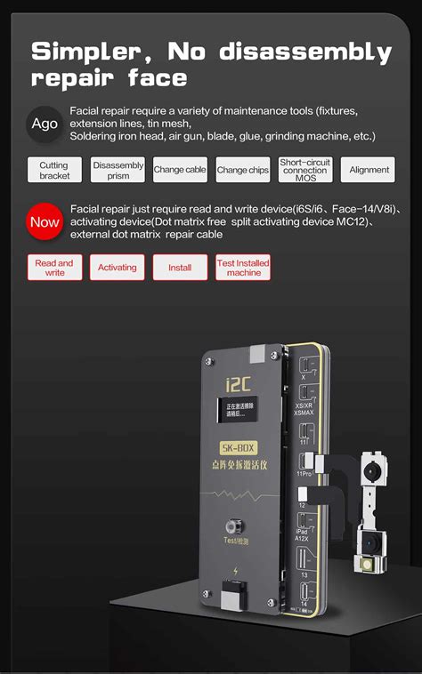 I2c 35 In 1 Face 14 Dot Matrix Programmer For Iphone X To 14pm Lattice Ic Read Write Repair Face