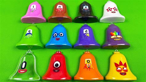 Numberblocks And Alphablocks Looking For All Slime Christmas Bell Shape Coloring Slime Asmr