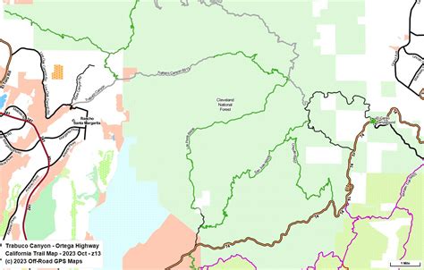 Cleveland Nf Ortega Highway California Trail Map