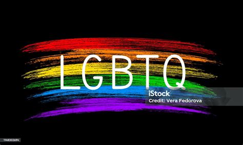 그런 지 브러쉬 스트로크 텍스처 무지개 플래그 Lgbtq 프라이드 레터링 Lgbt 커뮤니티 배너 또는 포스터 기호 게이 프라이드입니다 동성애 혐오 벡터 일러스트 레이 션에