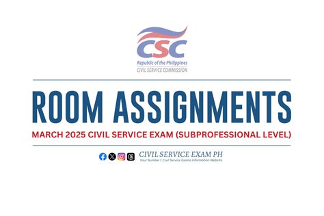 Room Assignments Civil Service Exam Ph