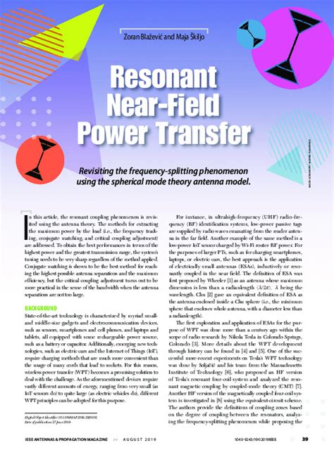 Pdf Resonant Near Field Power Transfer Revisiting The Frequency