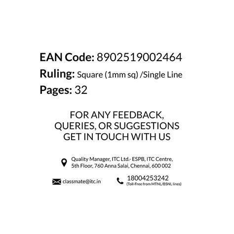Classmate Single Line Square Line Graph Book 32 Pages Design May