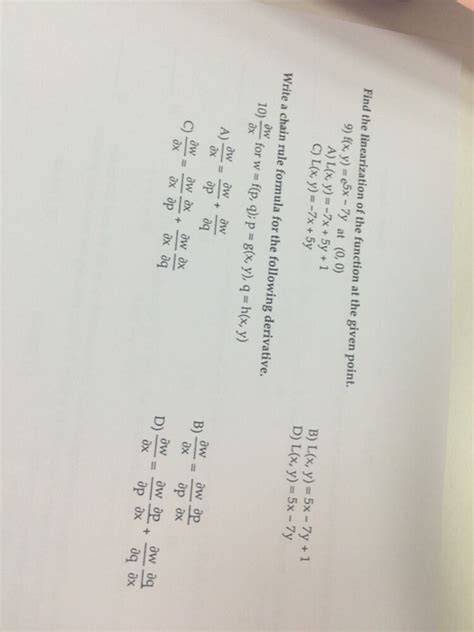 Solved Find The Linearization Of The Function At The Given