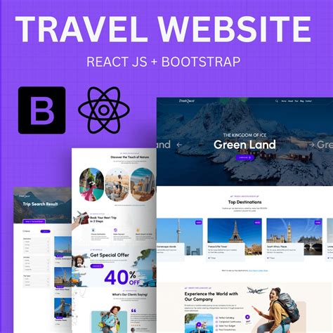 responsive travel website using react js travel web app for beginners