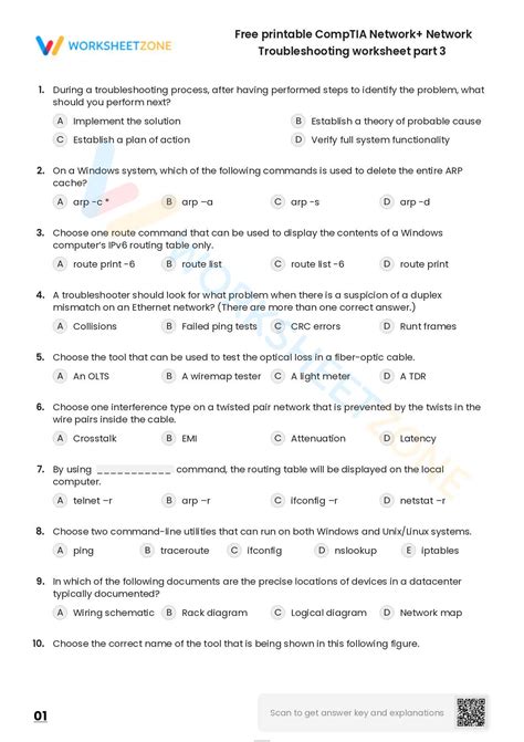 Free Printable Comptia Network Network Troubleshooting Worksheet Part 3