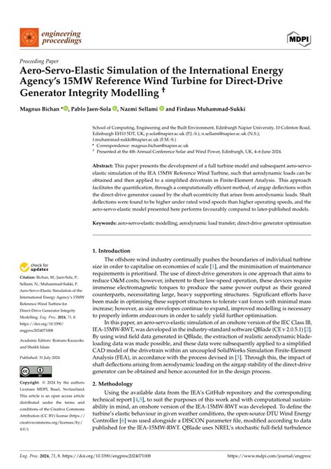 Pdf Aero Servo Elastic Simulation Of The International Energy Agency