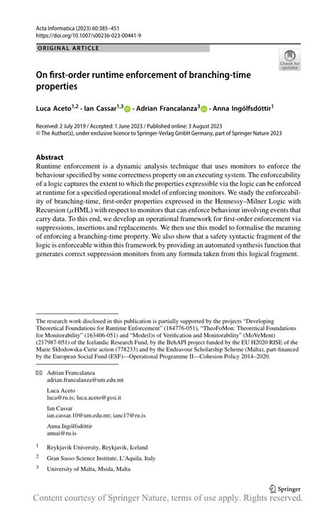 On First Order Runtime Enforcement Of Branching Time Properties