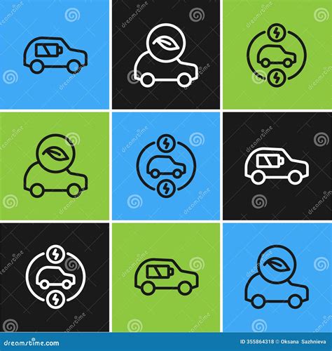 Set Line Electric Circuit Scheme Resistor Electricity Electric Cable And High Voltage Glowing