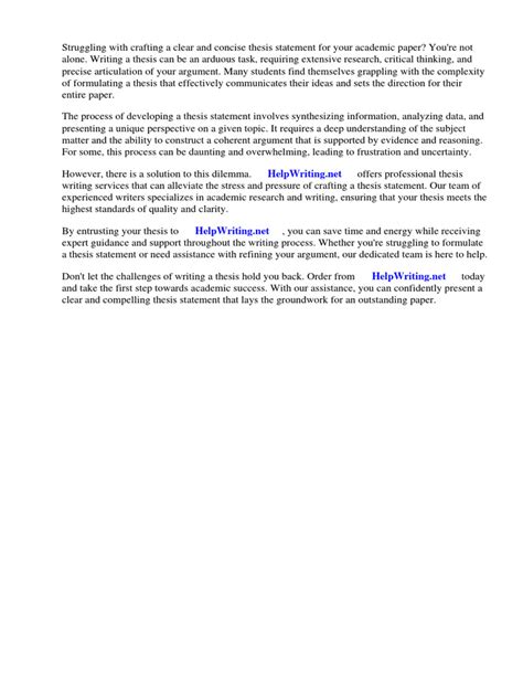 Provide A Clear Thesis Statement Pdf Essays Thesis