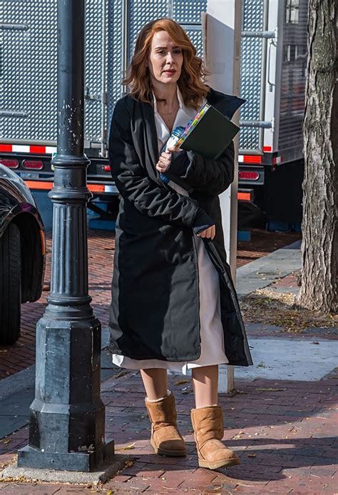 Sarah Paulson On The Set Of Glass In Philadelphia 12042017 Hawtcelebs